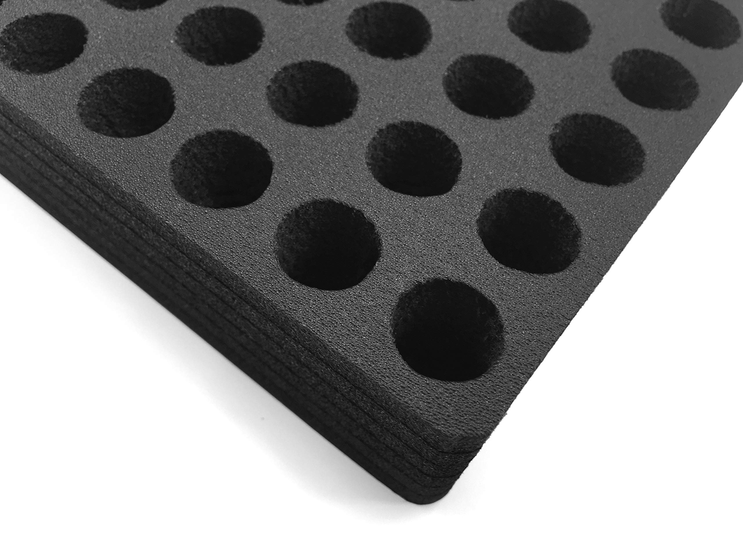 Polar Whale Test Tube Organizer Black Foam Storage Rack Stand Transport Holds 50 Tubes Fits up to 17mm Diameter Tubes