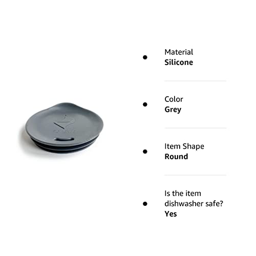Porta Via Reusable Coffee Cup Silicone Lid β Fits Any Tumbler, Water Bottle, & Ceramic Coffee Mug β Dishwasher-Safe Ceramic Travel Mug Lid Keeps Hot Cups Hot (Medium to Large - Grey)