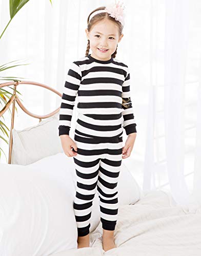 VAENAIT BABY Kids Girls Sleepwear Pajama 2pcs Set Color Magic Black White XL