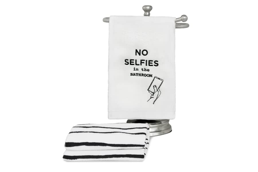 Indecor Home 2 Pack Hand Towels, Cute Funny Decor, for Bathroom, Kitchen Sink, Finger Tip Towels 100% Cotton, Plush and Super Absorbent 16x26 Inches