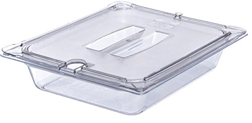 Carlisle FoodService Products 10231U07 StorPlus Half Size Polycarbonate Universal Handled Notched Food Pan Lid, Clear