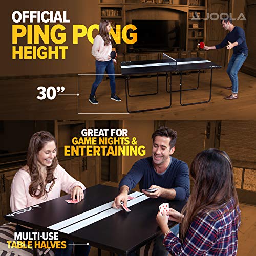 JOOLA Midsize Compact Table Tennis Table Great for Small Spaces and Apartments β Multi-Use Free Standing Table - Compact Storage Fits in Most Closets - Net Set Included - No Assembly Required