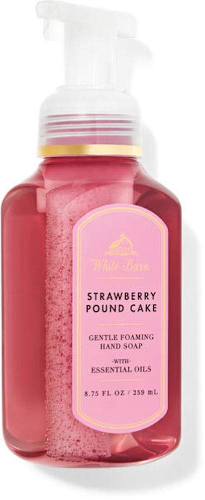 White Barn Candle Company Bath and Body Works Gentle Foaming Hand Soap w/ Essential Oils- 8.75 fl oz - Many Scents! (Strawberry Pound Cake - White Barn)