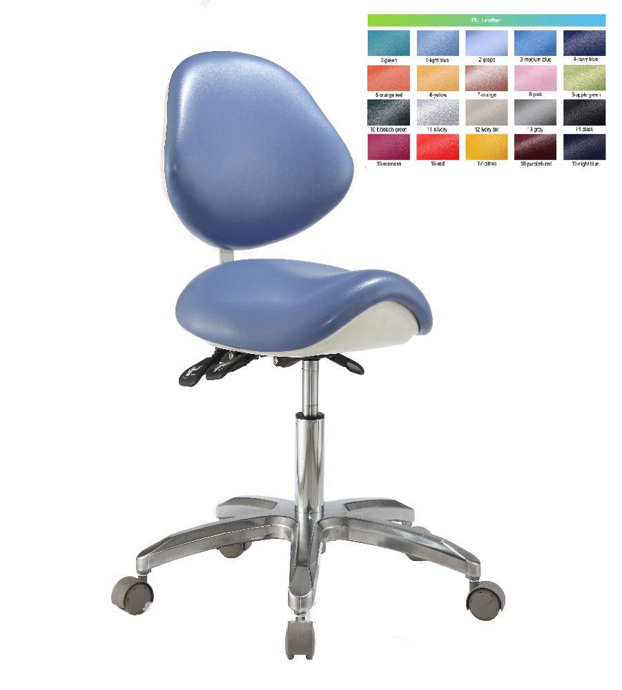 SoHome Two-Way Adjustment Dental Saddle Chair Doctor's Stool PU Leather Medical Mobile Chair