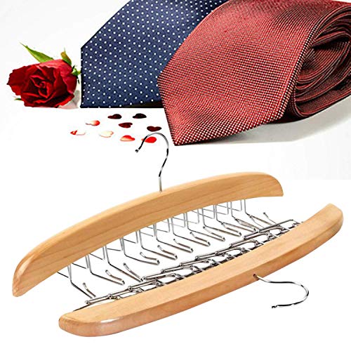 Tosnail Pack of 2 Wooden Tie Organizer Tie Racks Tie Hangers Scarf Hangers Scarf Organizer Rack