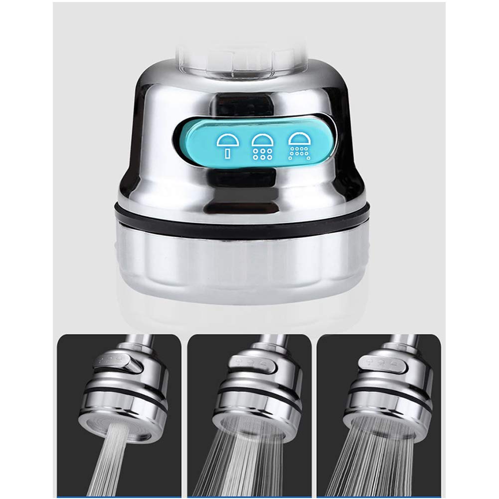 360 Degree Swivel Faucet Aerator 2PCS Deluxe Water Saving Faucet Sprayer Water Saving Bubbler Pressurized Faucet Filter Kitchen Accessories(6.9in)