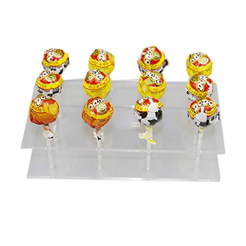 HMROVOOM 2 Pack 12 Holes Acrylic Lollipop Holder,Lollipop Stand Holder for Party,Cake Pop Stand 12 Hole,Cake Pop Stands for Dessert Table
