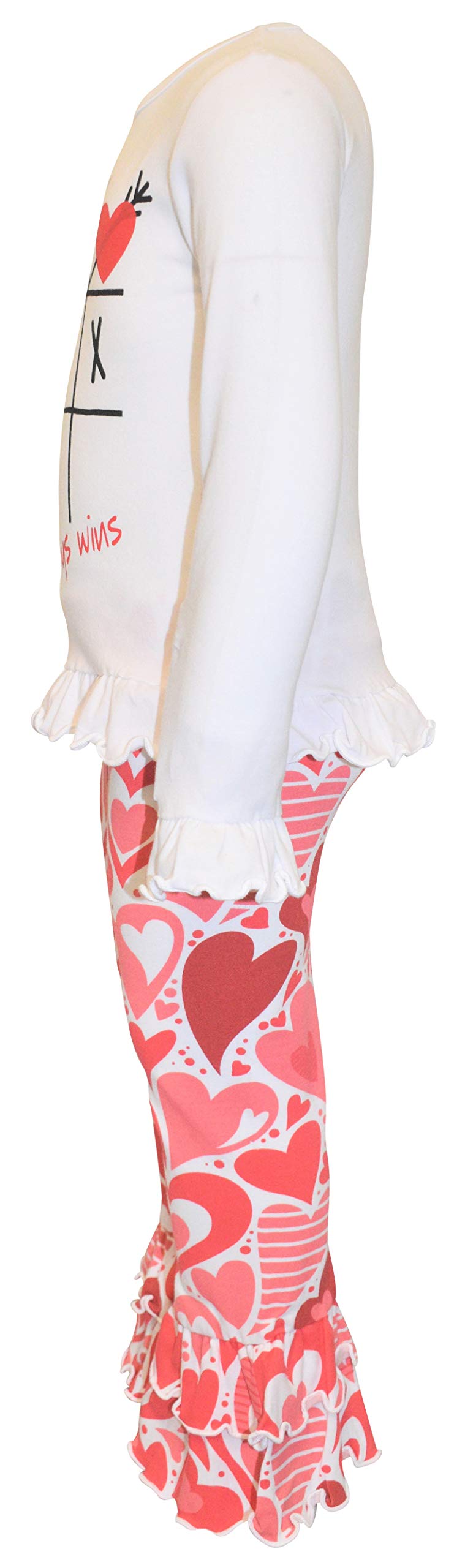 Unique Baby Girls Valentines Day Love Always Wins Pants Set (4t, Love Wins)