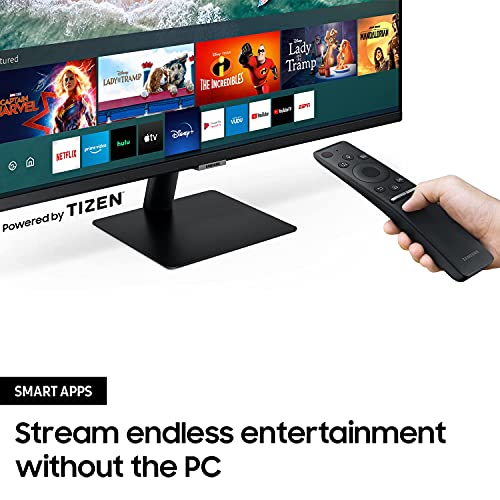 SAMSUNG 32-inch M7 Smart Monitor with Mobile Connectivity, 4K UHD, Remote Access, Office 365 (LS32AM702UNXZA) (Renewed), Black
