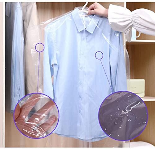 Bezall 10Pcs Plastic Clear Garment Bags, Dry Cleaner Suit Clothes Dustproof Cover Storage Bags (60 x 90cm)