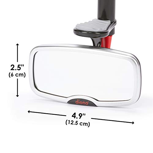 Diono See Me Too Rear View Forward Facing Baby Mirror for Car, Fully Adjustable Driver Mirror with Wide Crystal Clear View, Shatterproof, Crash Tested