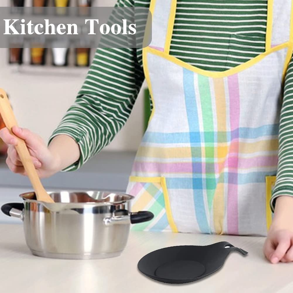 3pcs Silicone Spoon Rest Silicone Spoon Holder Spoon Rest for Stove Top Coffee Spoon Rest Heat Resistant Cooking Spoon Holder for Kitchen Utensils Spatula(as shown)