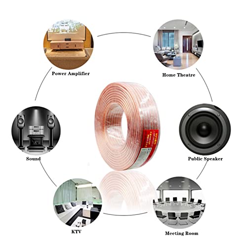 ACICS Professional Speakers Cable Free Copper Speaker Wire Amplifier Home Theater KTV DJ Audio Auxiliary Cable(M300 Core,30m)