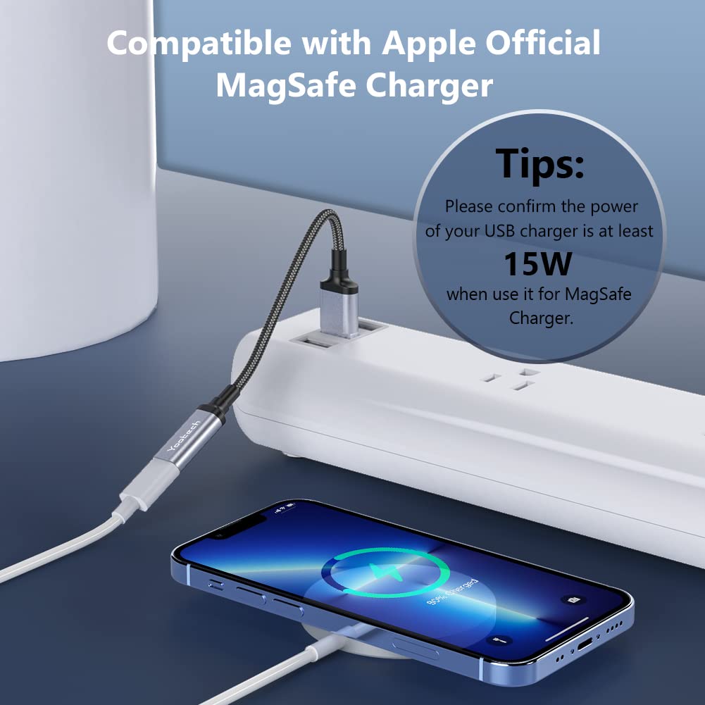 6.3” USB C to USB Adapter 2Pack,Compatible with Apple Watch Ultra 8 7 & MagSafe Charger,USB C Female to USB A Male,USBC Charger Adapter for iPhone 14 Plus 14 13 12 Pro Max Mini, Samsung S22, Airpods