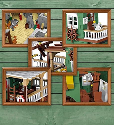 General Jim's Realistically Detailed Fisherman Harbortown Series City Modular Buildings 3452 Piece Three Level Lighthouse Construction Suite Building Blocks Toy Bricks Set for Adults and Teens