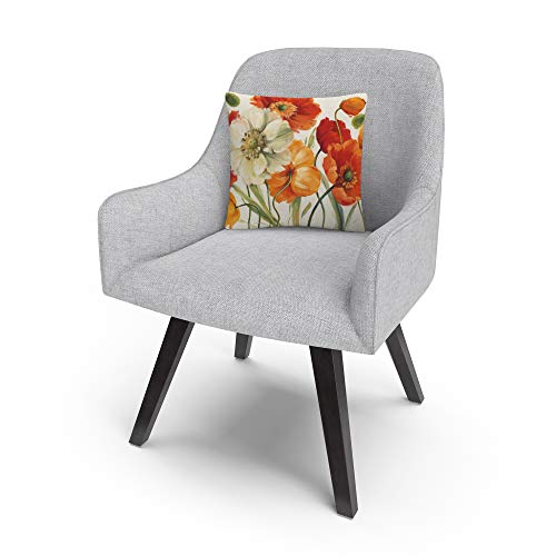 Trademark Fine Art Poppies Melody I by Lisa Audit, 16x16 Decorative Throw Pillow