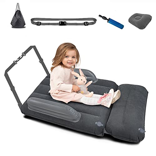 HATAK Toddler Airplane Bed, Multifunction Travel Toddler Plane Bed, Inflatable Bed for Airplane Kids, Suitable for Airplane, Car, High-Speed Rail, Necessary Airplane Bed for Toddler for Travel (Grey)
