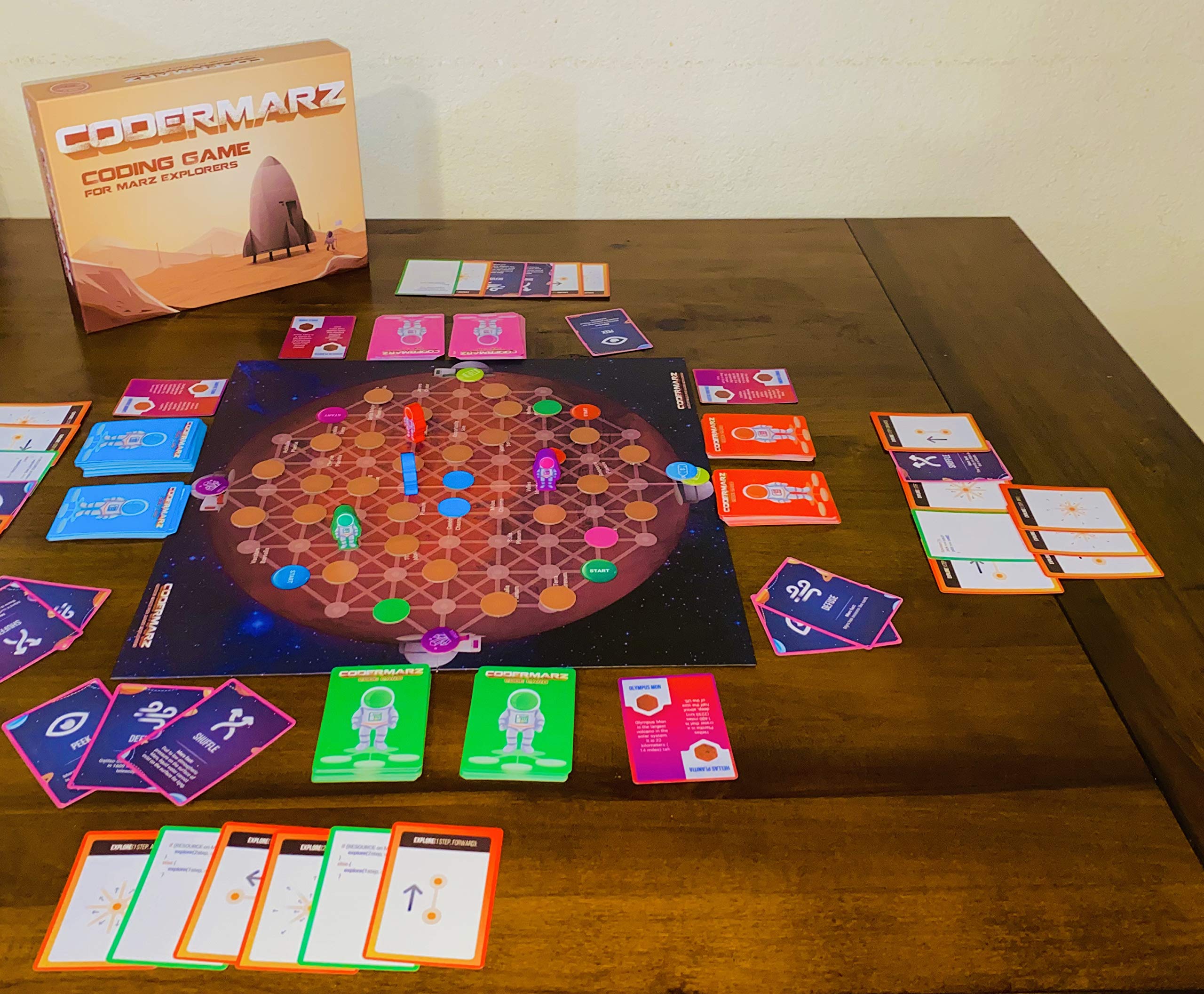 CoderMarz Game for Space and AI Learners! NBC Featured: First Ever Board Game for Boys and Girls Age 6+. Teaches About Mars, AI and Computer Programming Through Fun Astronaut and Neural Adventure!