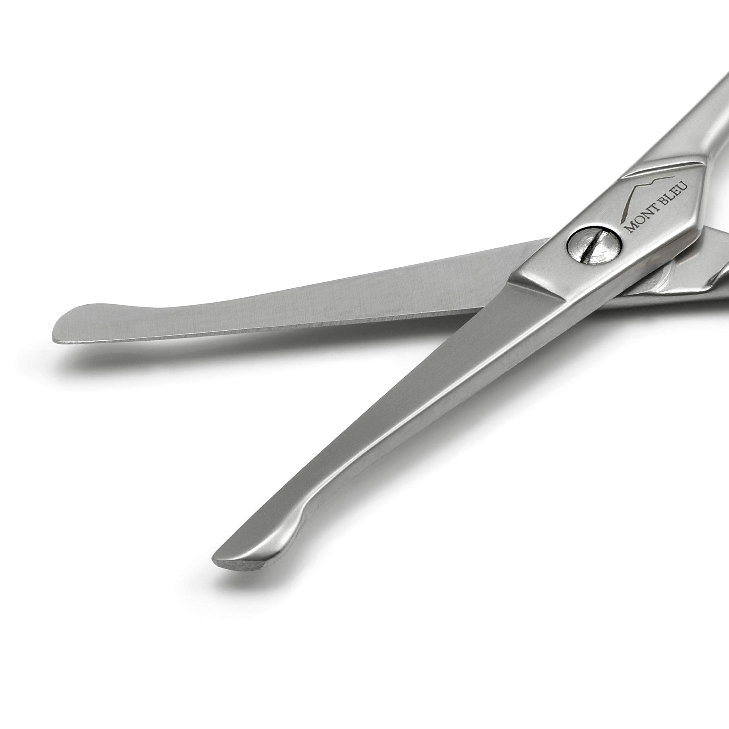 Mont Bleu Ear & Nose Hair Scissors, Straight Blades, Carbon Steel, made in Italy