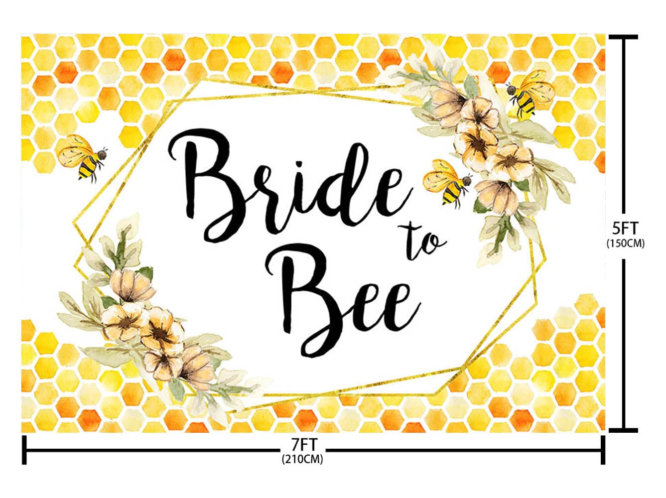 ABLIN 7x5ft Bride to Bee Bridal Shower Backdrop Gold Bee Honeycomb Photography Background Bee Theme Bridal Shower Decorations Wedding Bride to Be Engagement Banner Props (CQ270)
