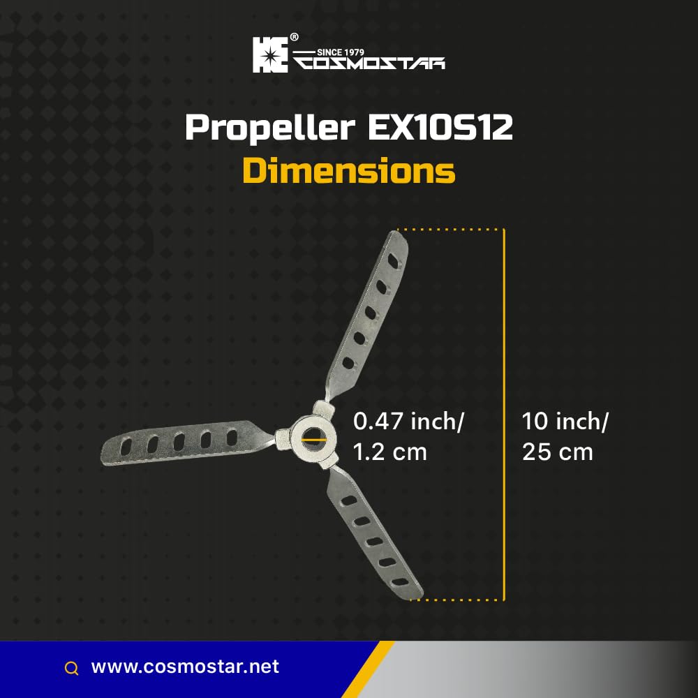 Cosmostar Stainless Steel Mixing Expandable Blade 55 Gallon Paint Mixer Stirring Propeller Tools for Paint Epoxy, Resin, Silicone Stirrer Paddle with ⌀0.47” Shaft Rod, Expandable ⌀ 10 in. (3 Blades)