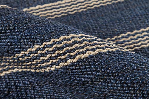Novogratz by Momeni Montauk 100% Jute Hand Woven Indoor Area Rug, 2'3" X 10', Navy