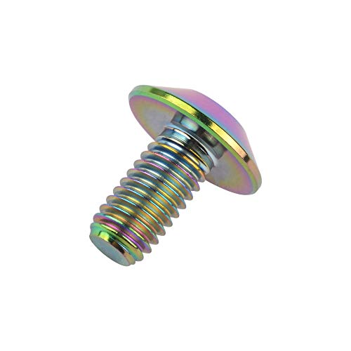 Wanyifa Titanium M4 M5 M6 10 12 15 20 25mm Button Torx Head Bolt Screw for Bicycle Motorcycle Pack of 4 (Ranibow, M5x12mm)