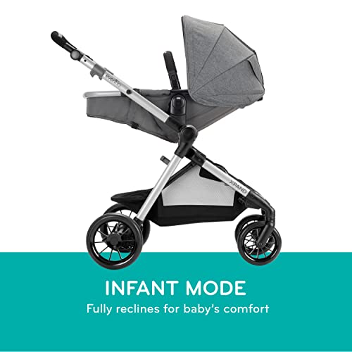 Evenflo Pivot Xpand Modular Stroller, Baby Stroller, 4 Modes, Durable Construction, Extra-Large Storage Basket, Compact Folding Design, 55-lb Capacity, Stallion Black-1 Count (Pack of 1)