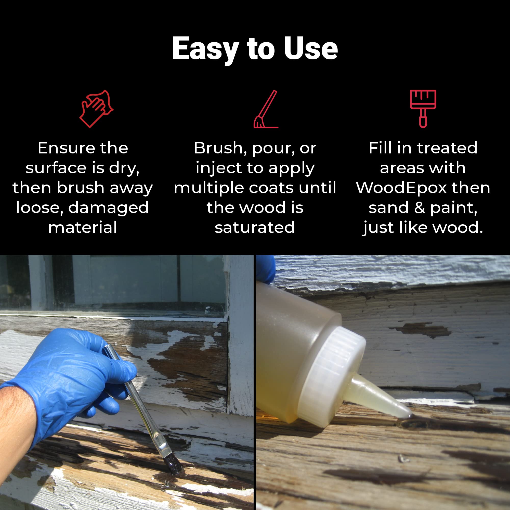 Abatron LiquidWood 2 Pint Kit β 2-Part Structural Epoxy Wood Hardener and Consolidant Resin.