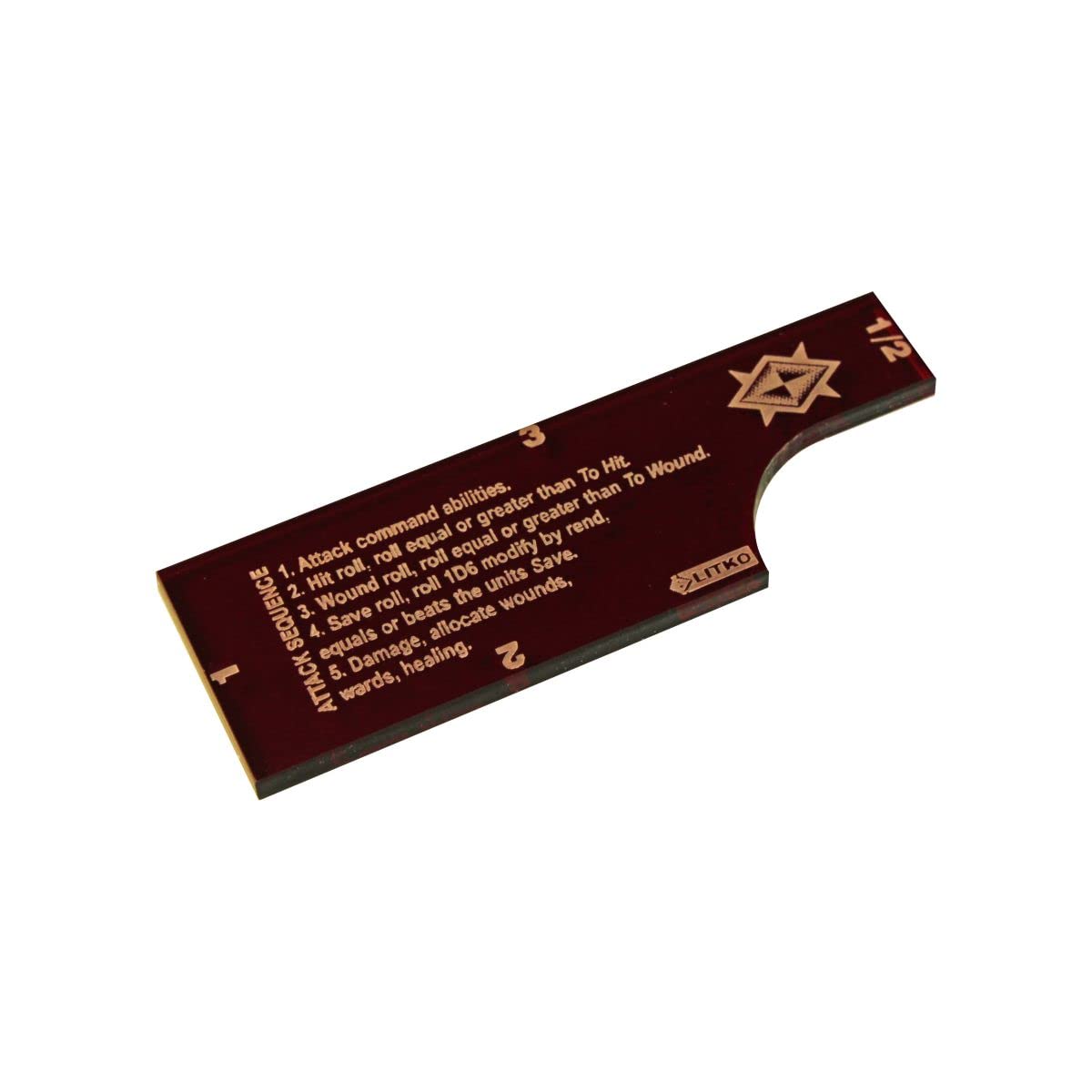 LITKO 3-inch Fight Gauge | Combat Movement | Compatible with Warhammer Age of Sigmar 3rd Edition (Translucent Red)