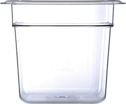 Carlisle FoodService Products Plastic Food Pan 1/6 Size 6 Inches Deep Clear (Pack of 6)