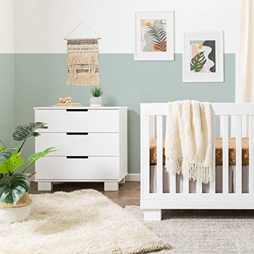 Babyletto Modo 3-Drawer Changer Dresser with Removable Changing Tray in White, Greenguard gold Certified