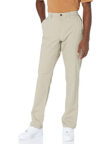 Amazon Essentials Men's Athletic-Fit Casual Stretch Chino Pant (Available in Big & Tall), Khaki Brown, 40W x 32L