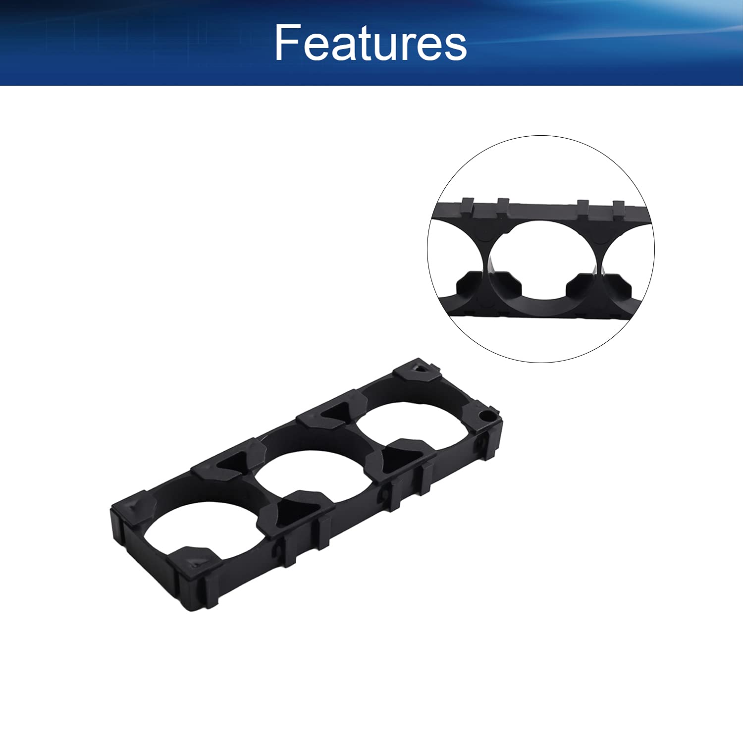 Auniwaig 50PCS Cell Spacer 26650 Battery Plastic Holder Bracket,Triple Battery Holder Bracket Battery Pack Bracket for DIY Fixed Battery