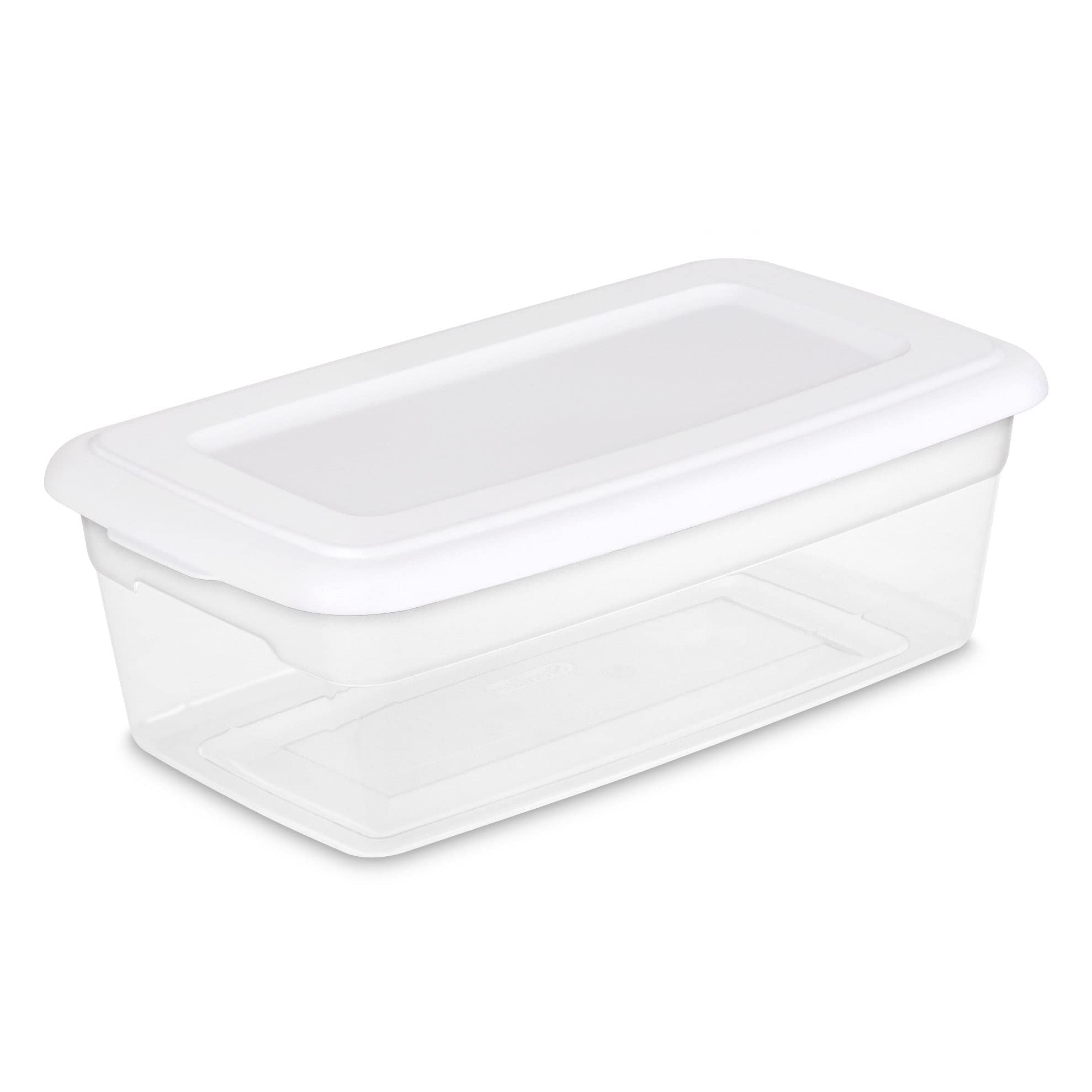 6 Qt. Storage Box Plastic, White, Set of 36