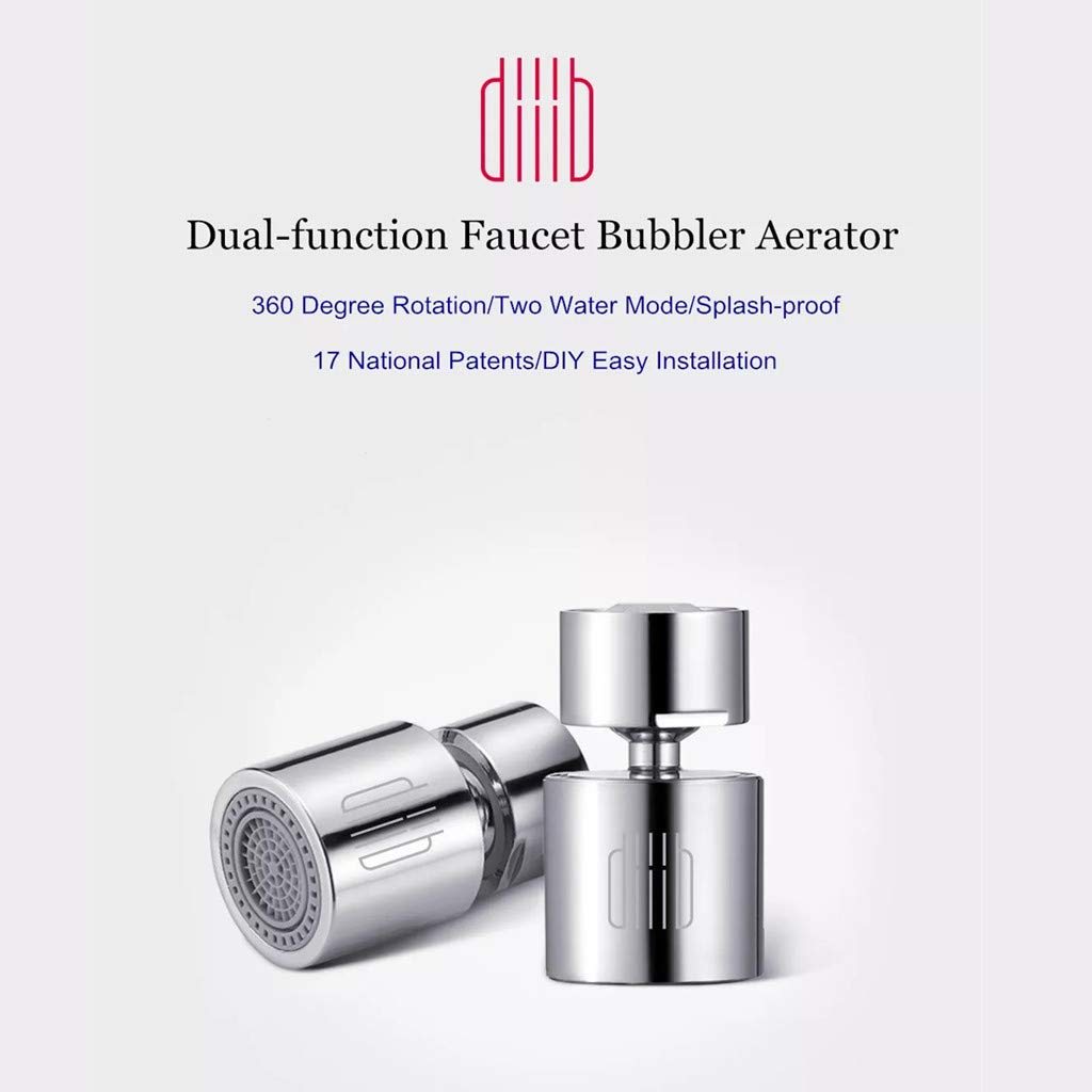 360° Rotate 2-Flow Faucet Water Bubbler Home Kitchen Saving Tap Head Spray Nozzle Replacement Anti-Splash Tap Booster Shower and Water Saving Faucet for Kitchen