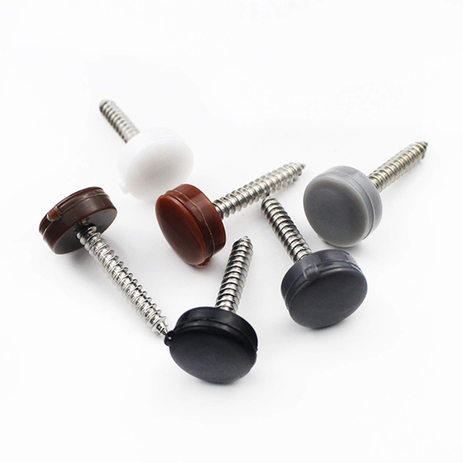 YouU 25 Pcs Plastic Hinged Screw Cover Caps Washer Flip Tops 25 Pcs Screws - 2 Colors Choose - White, Black (black)