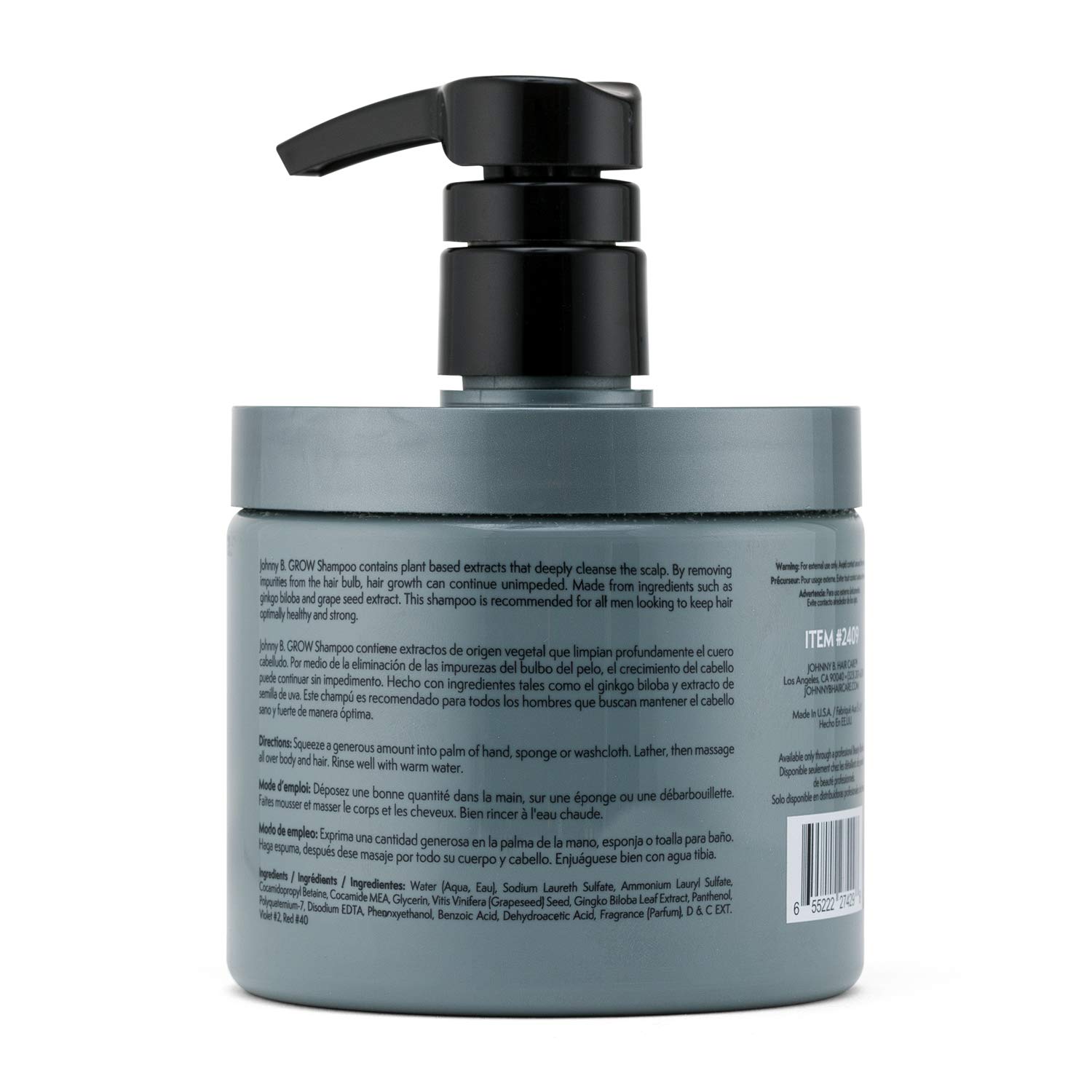 JOHNNY B. Professional Grow Hair Shampoo 16 oz.