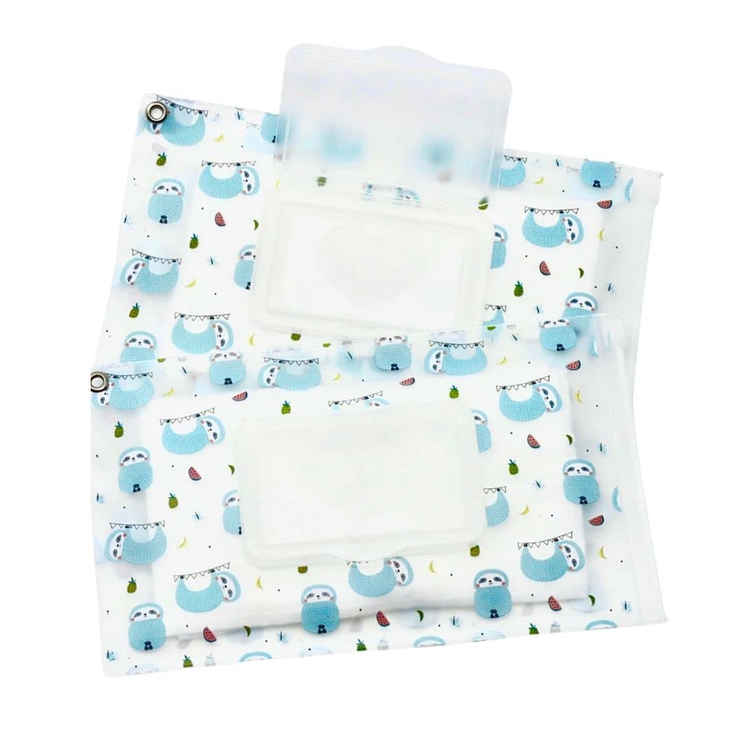 Orchid Hearts Baby Wipes Dispenser - Portable & Refillable Wet Wipe Pouch, Reusable Baby Wipes Holder & Baby Wipe Container, Baby Essential, Makeup Wipe Travel Case - Rain Forest, 2pcs