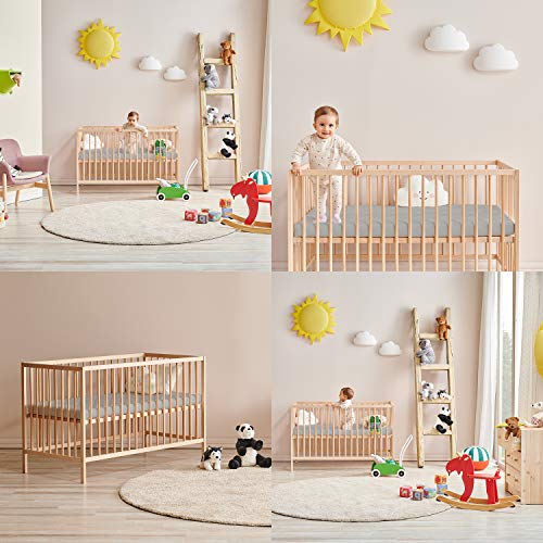 Nicesure Microfiber Fitted Crib Sheet - Soft and Breathable Toddler Sheets for 28 x 52in Fits Standard Crib and Toddler Mattress,2 Pack Set (Gray)