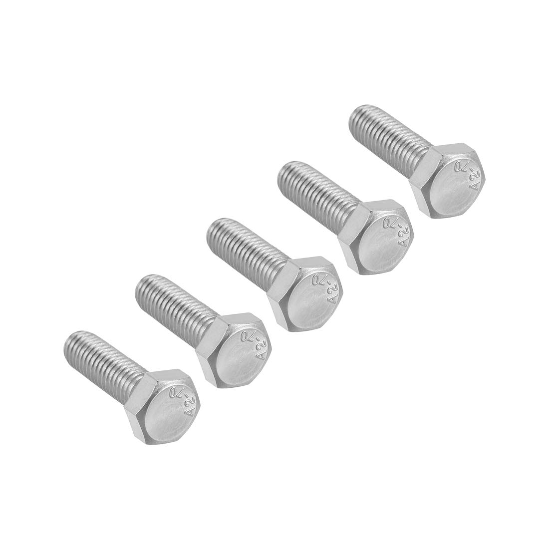 uxcell M8x25mm Hex Bolts 304 Stainless Steel Hexagon Screw Bolt 5pcs