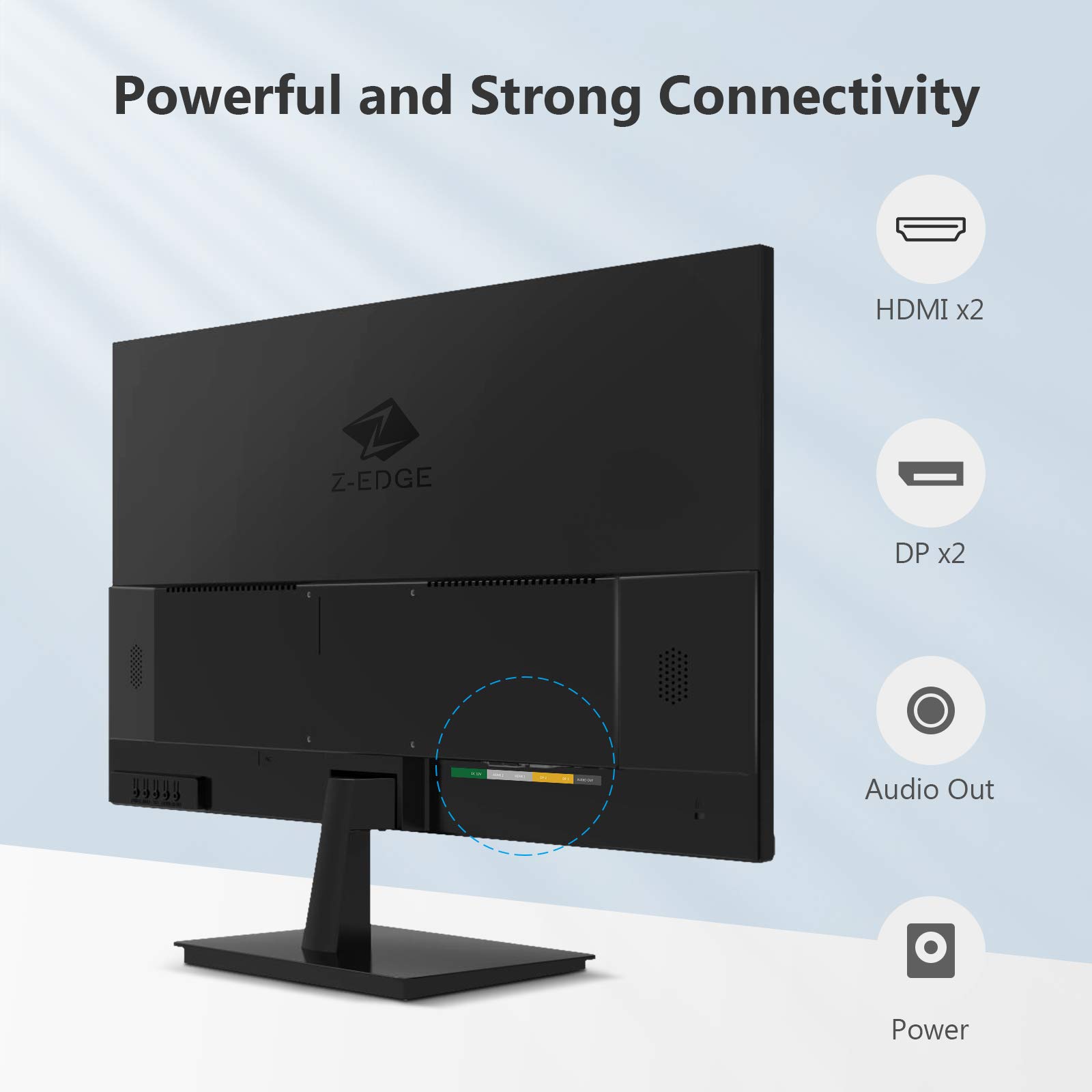 Z-Edge U27I4K 27-inch Gaming Monitor Ultra HD 4K 3840x2160 IPS LED Monitor, 250 cd/m², 4 ms Response Time, HDMIx2+DPx2, Built-in Speakers, FreeSync Technology