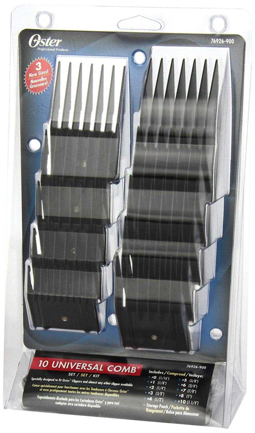 Oster Titan Model #76076-310 Detachable Blade Heavy Duty Clipper with Bonus 00000 Detachable Blade, 10 Guide Comb Set and Neck Duster