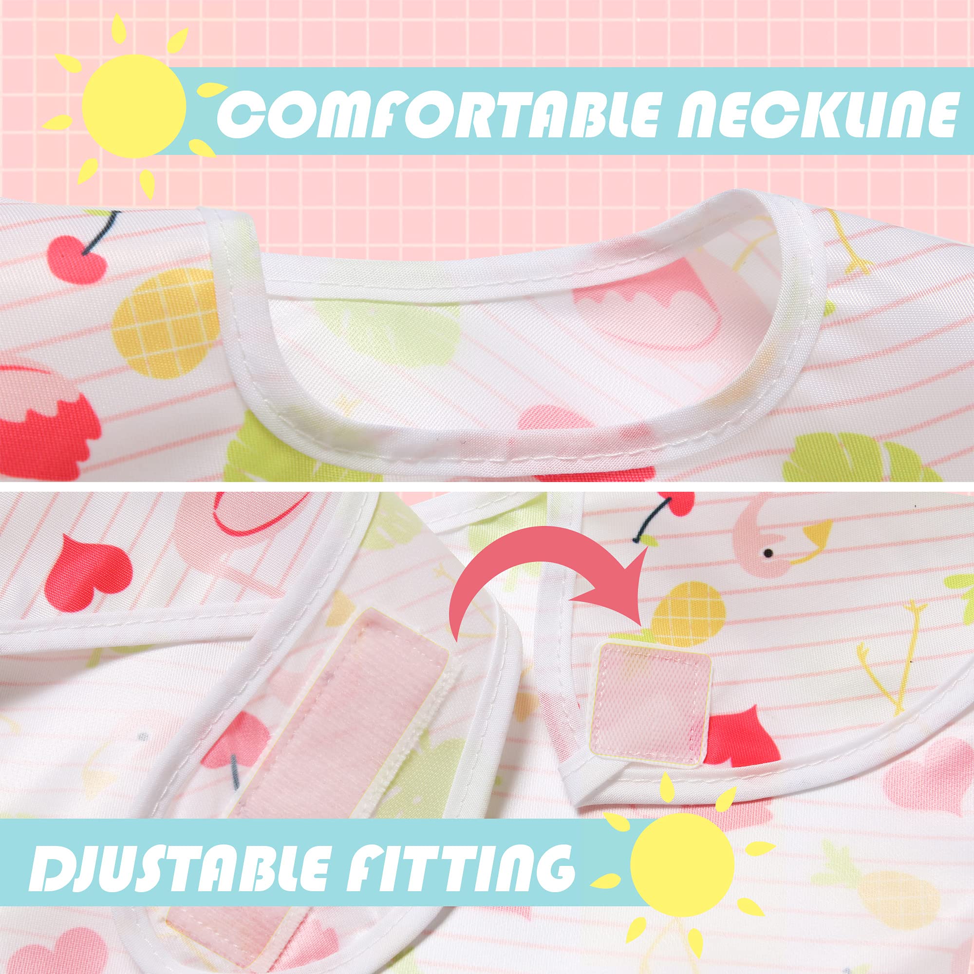 Little Dimsum 3 pack Baby Bibs Waterproof Bib Easy to Clean Feeding Bibs Weaning Bibs Adjustable Closed for Babies Toddlers with Large Pocket 6-36Months(Penguin & Flamingo &Triangle)