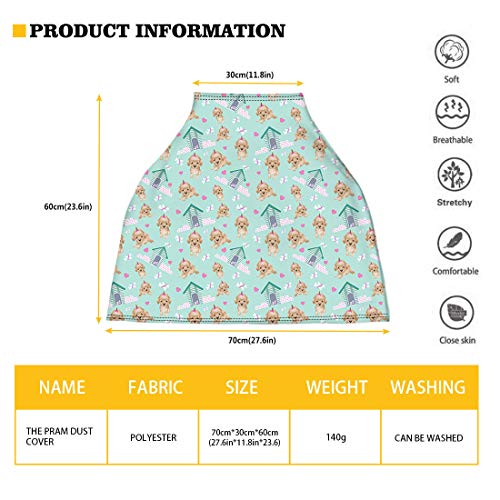 JOAIFO Aztec American Native Horse Print Nursing Cover Blue and White Tribal Baby Stroller Canopy Cover