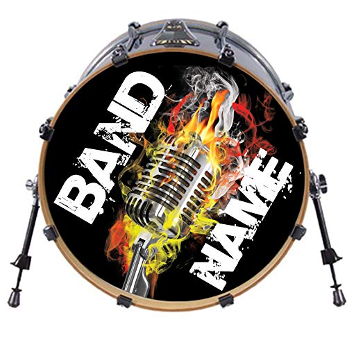 22 inch Custom Bass Drum Decal for Drum Head - Your Logo, Drum Stickers and Decals, Custom Decal, Drum Kit Wrap Skin, Easy Apply & Remove for DIY or Professional Band, Made in USA