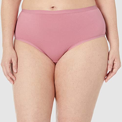 Amazon Essentials Women's Cotton Midi Brief Underwear (Available in Plus Size), Pack of 6, Warm Tones, Large
