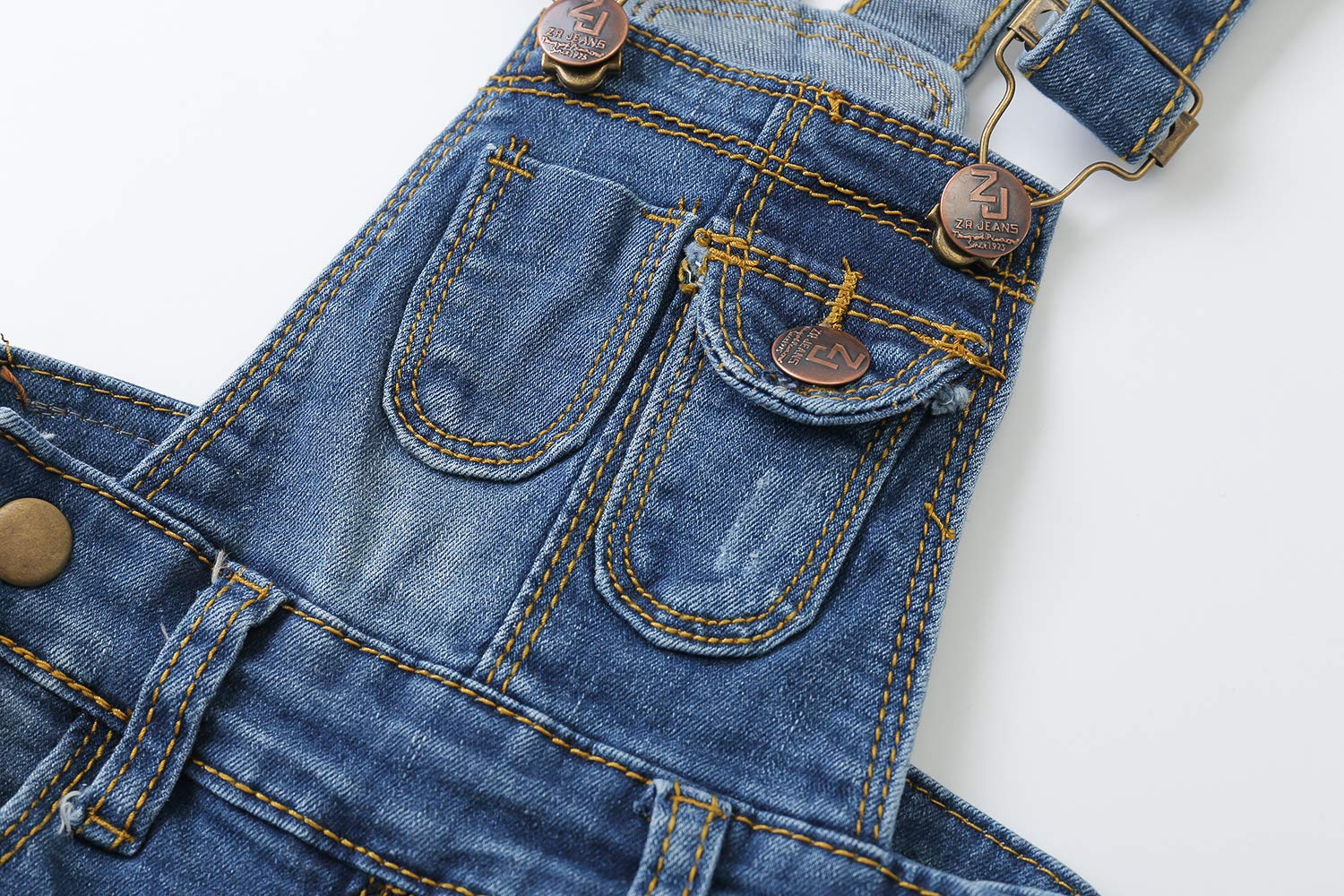 KIDSCOOL SPACE Baby Boy Girl Jean Overalls,Toddler Slim Cute Denim Dungaree,Blue,12-18 Months