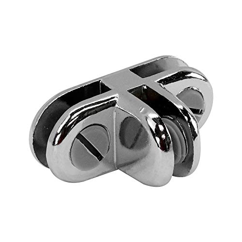 Prolinemax 5 Pc Chrome 3 Way Glass Connector 3/16'' Use Cubic Cubbie Connector Clip Tempered Glass