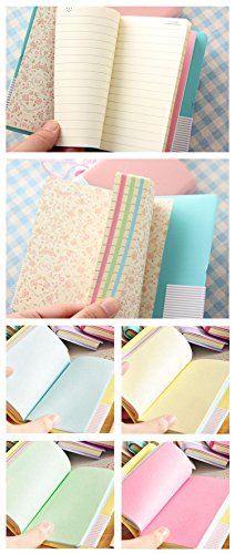 CRIVERS 5pc Portable mini smiley diary paper notebook, memo, leather case, 100 Sheets (Random Color)